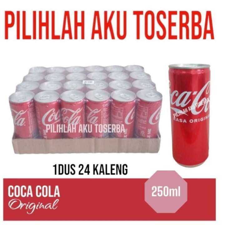 Coca Cola Original KALENG CAN 250 ml - ( HARGA 1 DUS isi 24 ) | Lazada ...