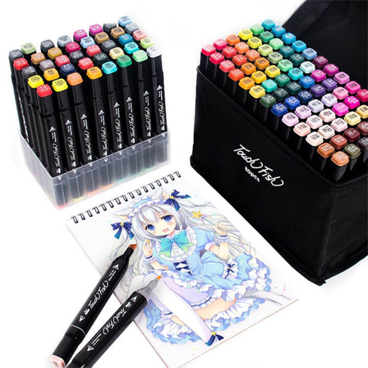 Marker Pen Set Double Tip Oily Alcohol Sketch Art Comic Animation ...
