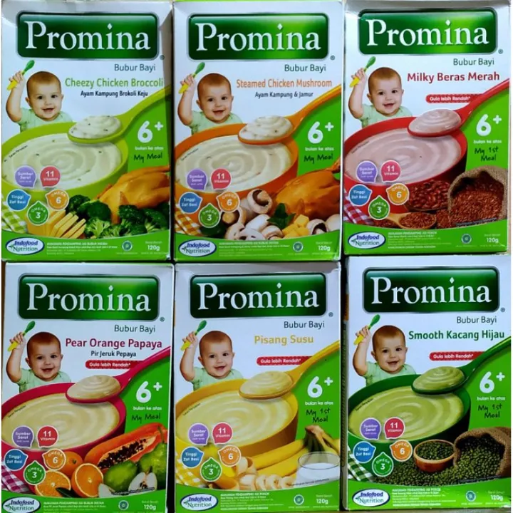 PROMINA Bubur Bayi 6+ Bubur Instant MPASI 120gr Rasa Beras Merah ...