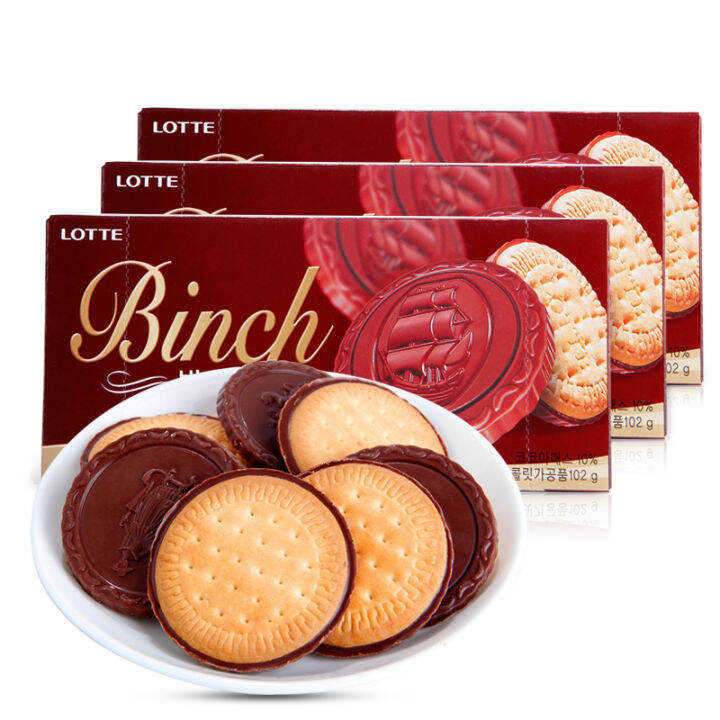 Korea Lotte Binch Chocolate Biscuit 102g | Lazada