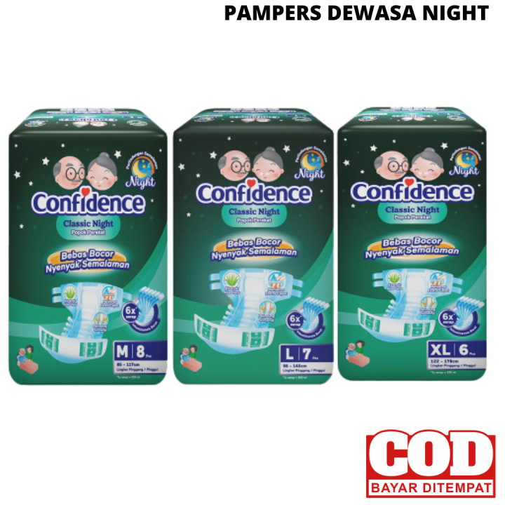 Confidence Classic Adult Popok Dewasa Adult NIGHT - Malam Hari - Ukuran ...