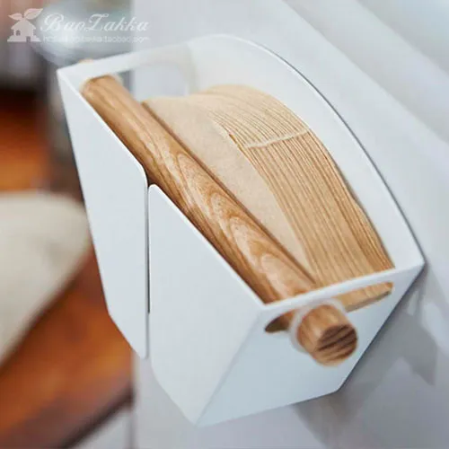 BAOZAKK iron wood coffee filter paper rack refrigerator magnet filter ...
