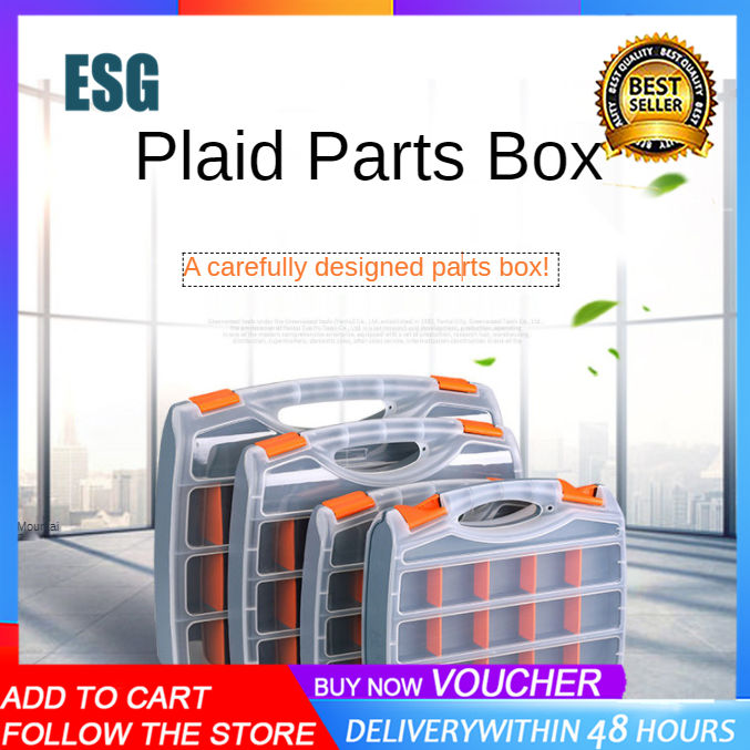 Double Sided Tool Organizer Small Parts Storage Tool Box with Removable ...