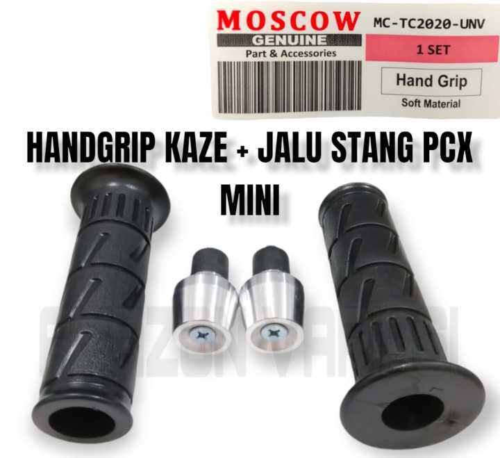 PAKET HANDGRIP KAZE HITAM MODEL KAWASAKI PLUS SET JALU STANG PCX SIZE ...