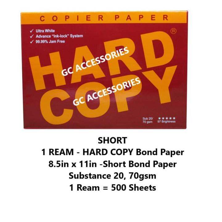 Hard Copy Bond Paper - 1 Ream Short Bond Paper Size - 8.5x11 inches ...