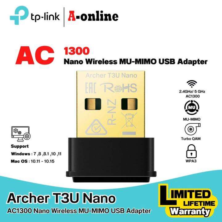 TP Link Archer T3U Nano AC1300 Nano Wireless MU-MIMO USB Adapter ...