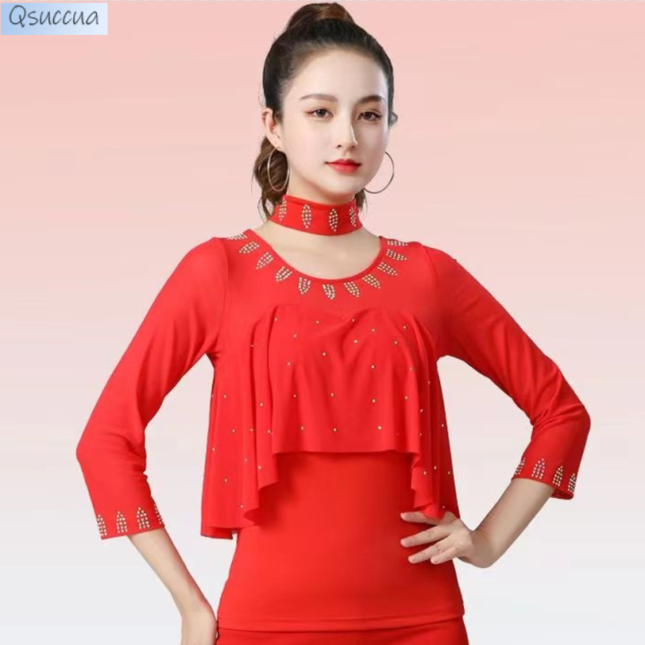 Jitba Dance Suit, Hot Drill Top, Square Dance, Latin Dance, Three-Step ...
