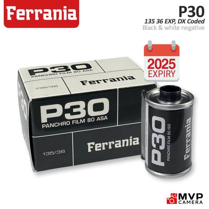 Ferrania P30 Alpha Black and White Negative Film 135 35mm MVP CAMERA ...