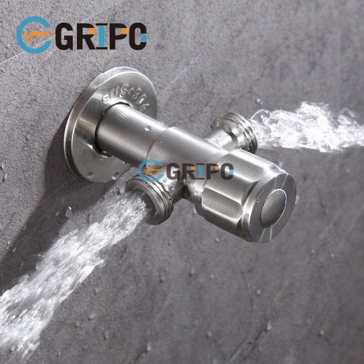 GRIPO 304 Stainless Long Type Two way angle valve matte finish GP78 ...