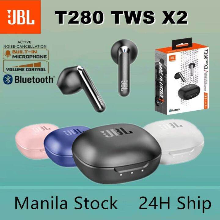 JBL T280TWS X2 True Wireless Bluetooth 5.3 Earphones Stereo Game Headphones Sports Earbuds ...