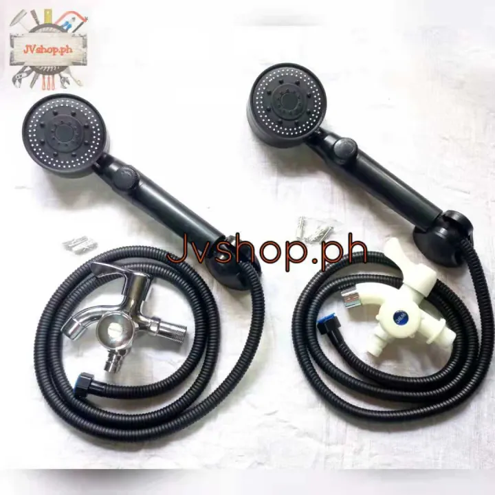 Matte Black High Quality 2 SPEED Shower Head With Dual Faucet SET ...