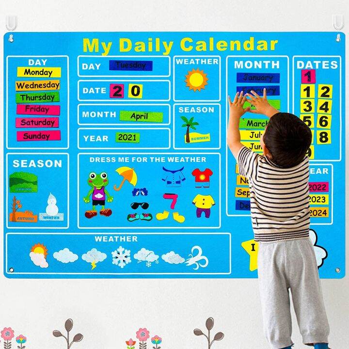 2023 My First Daily Calendar Time Weather Season Chart For Toddlers ...
