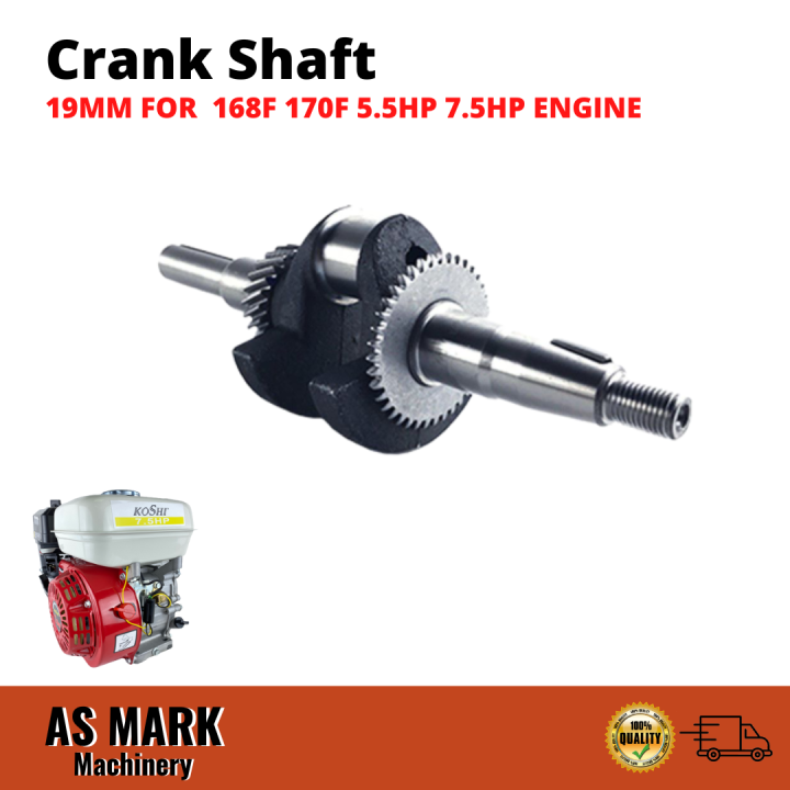 CRANK SHAFT 19MM KEY/ 19MM THREAD FOR GX160 168F 170F 5.5HP 7.5HP ...