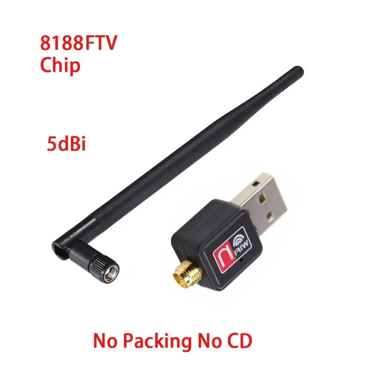 Creacube Mini USB Wifi Adapter 150Mbps 5dBi WiFi Dongle Wi-fi Receiver Wireless Network Card 802 ...