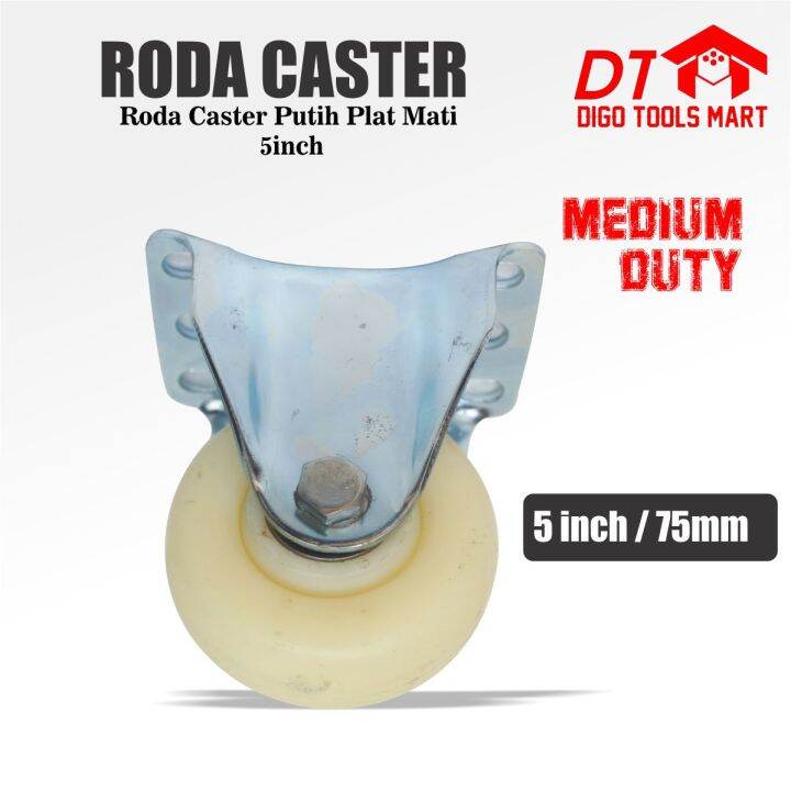 Roda Caster Putih Nilon Tebal Mati 5 Inci Medium Duty | Lazada Indonesia