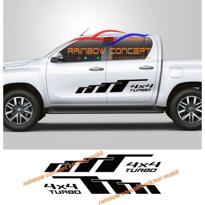 Stiker Sticker Mobil hilux Navara Triton Strada Sticker 4x4 Turbo Side ...