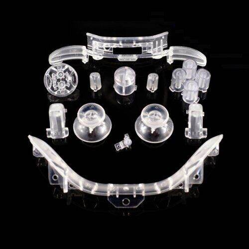 For Xbox 360 controller Transparent Full Parts Set(Thumbsticks D-pad ...
