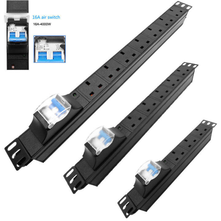 PDU Power Distribution Unit 2-19 way UK 3 PIN Output Socket 16A 4000W ...