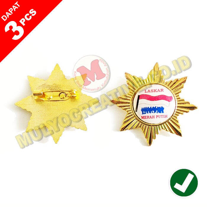 Lencana Laskar Merah Putih Indonesia Model Bintang Pin Logo LMPI Bahan ...