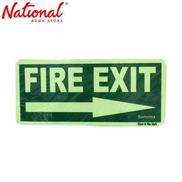 Sonoma Signage Luminous Green Fire Exit Right Arrow - Office Supplies ...