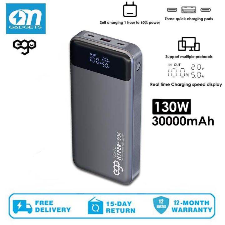 EGO T152 HYPER Gen2 30K 30000mAh 130W PD Power Bank | Lazada
