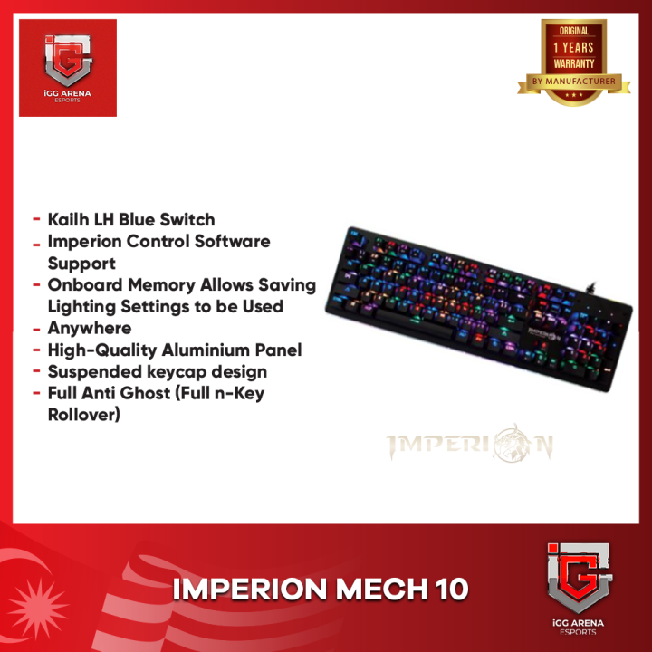 [Ready Stock] Imperion MECH 10 Gaming Mechanical Keyboard.1Years ...