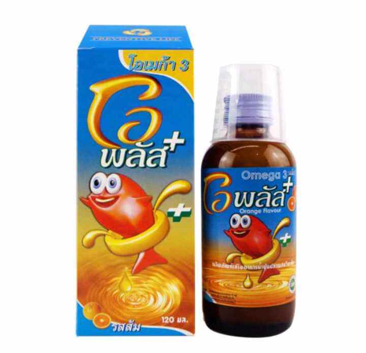 O Plus โอพลัส โอเมก้า 3 น้ำมันปลา รสส้ม ขนาด 120 มล. [EXP: 07/2024 ...