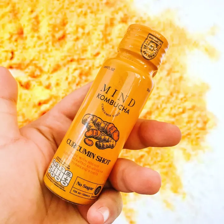 Curcumin Shot ชาเขียวผสมขมิ้นชัน สโคบี ตรา มายด์คอมบูชะ ( 50 ml.) Exp ...
