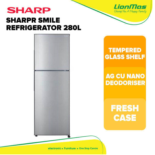 [Free Standard Installation] SHARP 280L 2 DOOR FRIDGE SJ285MSS | Lazada PH