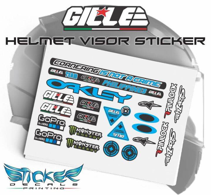 GILLE Helmet Visor Sticker | Lazada PH