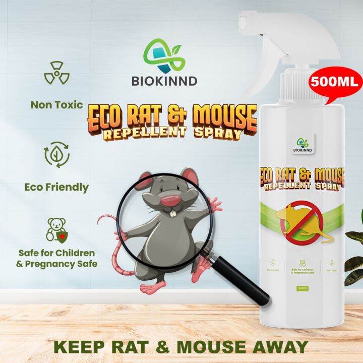 BIOKINND Eco Rat & Mouse Water Based Repellent Spray (500ml) Penghalau ...