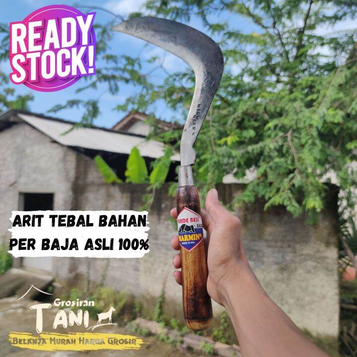 Arit Baja Asli Lebih Besar Dan Tebal - Sabit Sepuhan Tua Pemangkas Padi Dan Terbon / Rumput ...