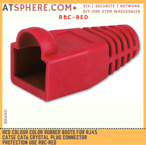 Red Colour Color Rubber Boots for RJ45 Cat5e Cat6 Crystal Plug ...