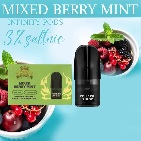 LEGIT POD KING SUPREME REL.X 5TH GEN INFINITY PHANTOM SINGLE POD (MIXED BERRY MINT) 2ml Juice 3% ...