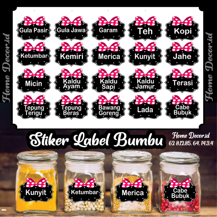 stiker label bumbu isi 25 pcs bisa reques nama | Lazada Indonesia