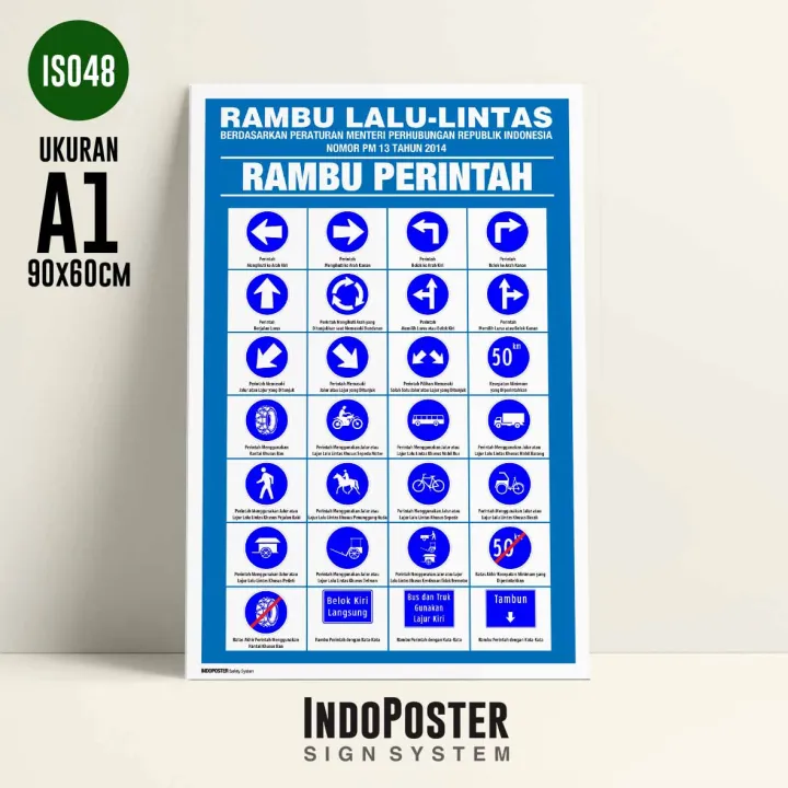 Poster K3 Safety Rambu Lalu-lintas PM13 2014 Rambu Perintah Tanpa Frame ...