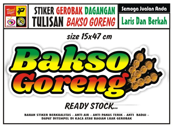 STIKER KACA GEROBAK TULISAN BAKSO GORENG | Lazada Indonesia