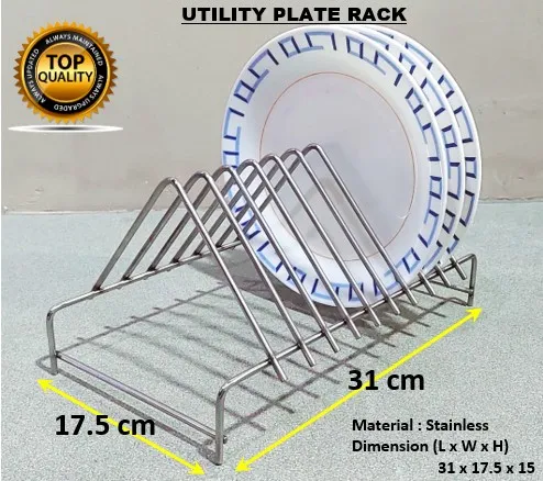 UTILITY PLATE RACK DISH DRAINER STAINLESS Kitchen Organizer Kitchenware ...