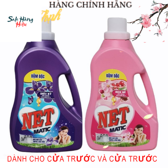 Nước giặt NET Matic 3.3kg/can Hương Diệu Kỳ Đậm đặc- Dành cho máy giặt ...