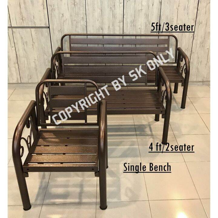 [READY STOK] (1 unit 1 order) 5" Metal Bench ChairLong BenchOutdoor ...