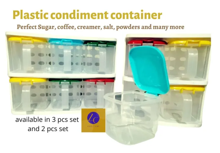 STACKABLE STORAGE FOR CONDIMENTS SPICES RACK SUGAR COFFEE CREAMER MILK ...