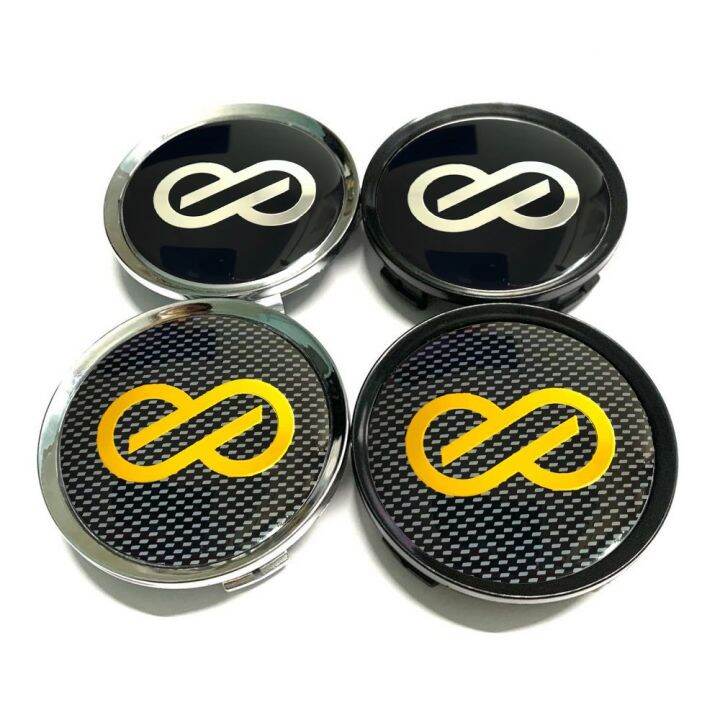 Style 4pc 74mm/69mm Enkei Car Wheel Centre Cap Black Chrome Cap ...