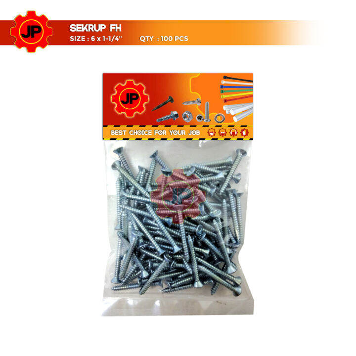SEKRUP FH 6 x 1-1/4 - SKRUP FH 6x1-1/4 BAUT TAPPING ISI 100 PCS ...