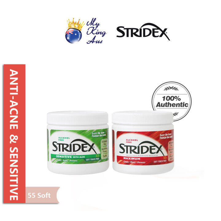 Stridex Single-Step Acne Control Sensitive - Alcohol Free 55 Soft Touch ...