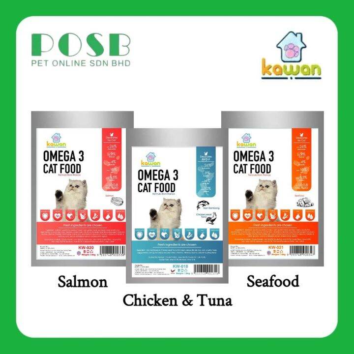 KAWAN Omega 3 Cat Food 8kg / Makanan Kucing 8kg | Lazada