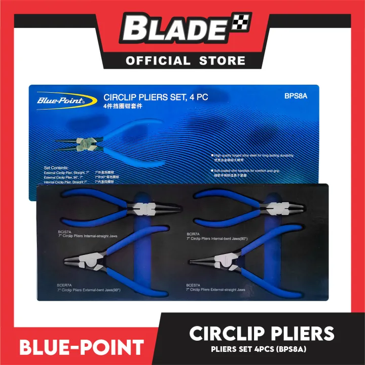 Blue-Point Circlip Pliers Set (BPS8A) Set Of 4pcs, Extenal Circlip ...