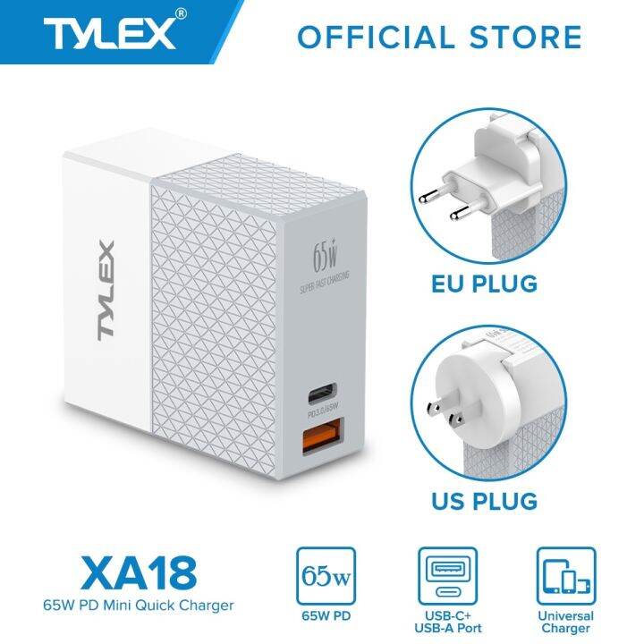 EAc Tylex XA18 Mini Charger USB Output Type-C 65W PD Fast Charger Free ...