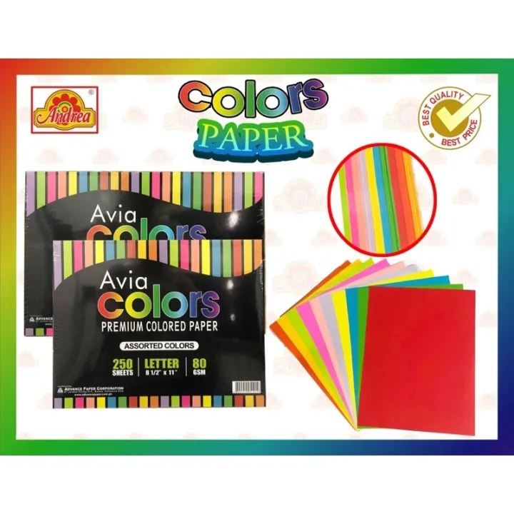Colored Paper Avia assorted in 1 ream (250 pcs.)Sold By Ream Avia ...