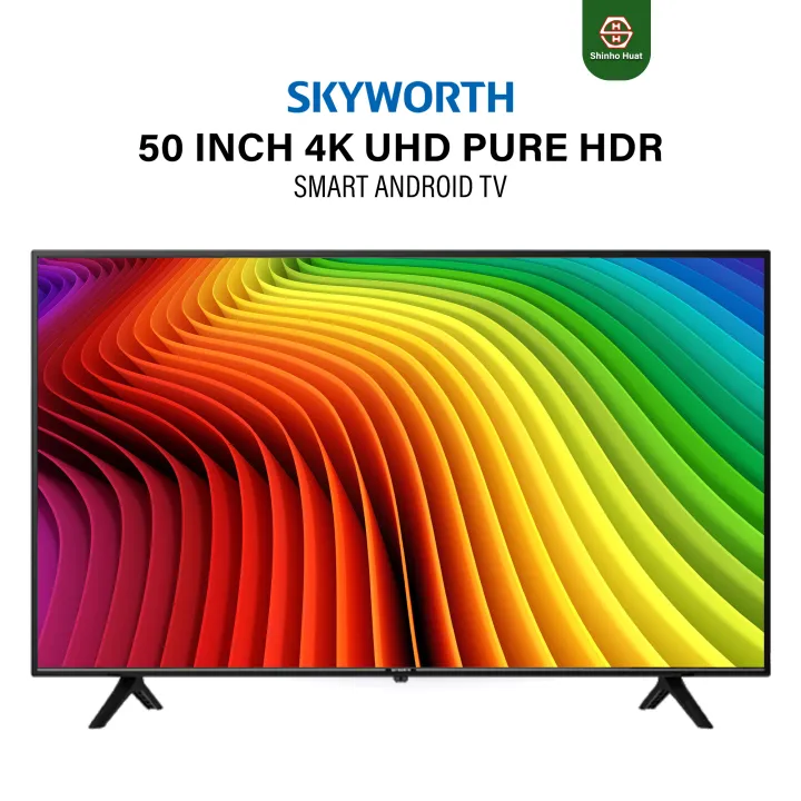 Skyworth 50 Inch 4K UHD Android TV 50SUC6500 DVB-T2 Netflix Youtube Smart TV | Lazada