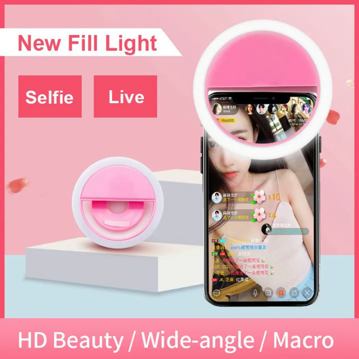 RK-12 Selfie LED Ring Light Rechargeable Clip-on Adjustable Phone ...